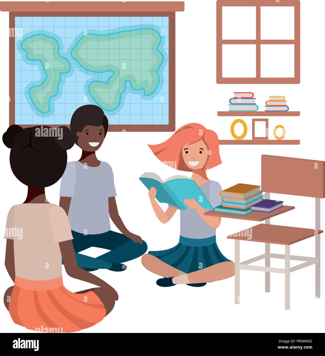 young students in geography classroom Stock Vector Image & Art - Alamy