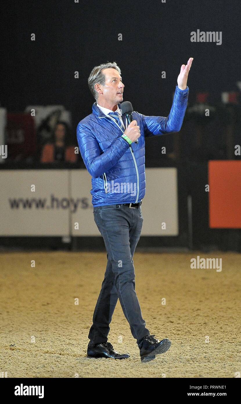 NEC Birmingham, UK. 4th Oct 2018. Carl Hester dressage masterclass ...