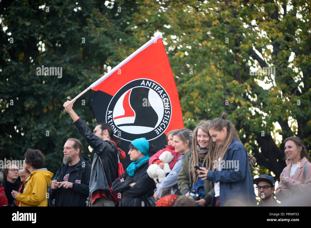 Anti fascist action flag hi-res stock photography and images - Alamy