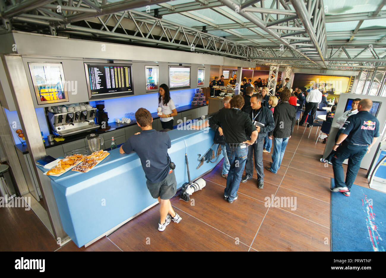 Red bull energy station in paddock hi-res stock photography and images ...
