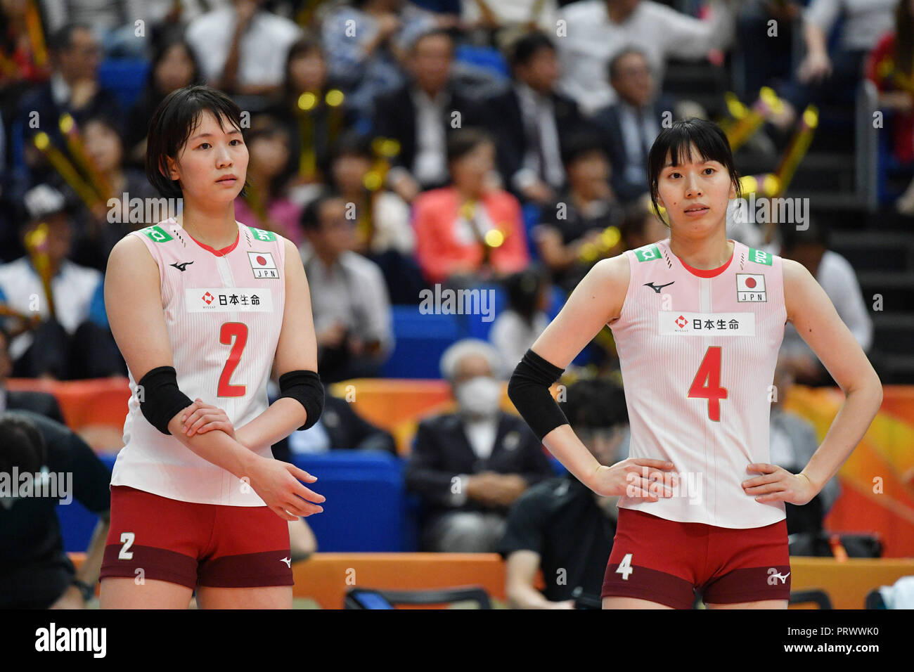 Kanagawa, Japan. Credit: MATSUO. 4th Oct, 2018. (L-R) Sarina Koga, Risa Shinnabe (JPN ...