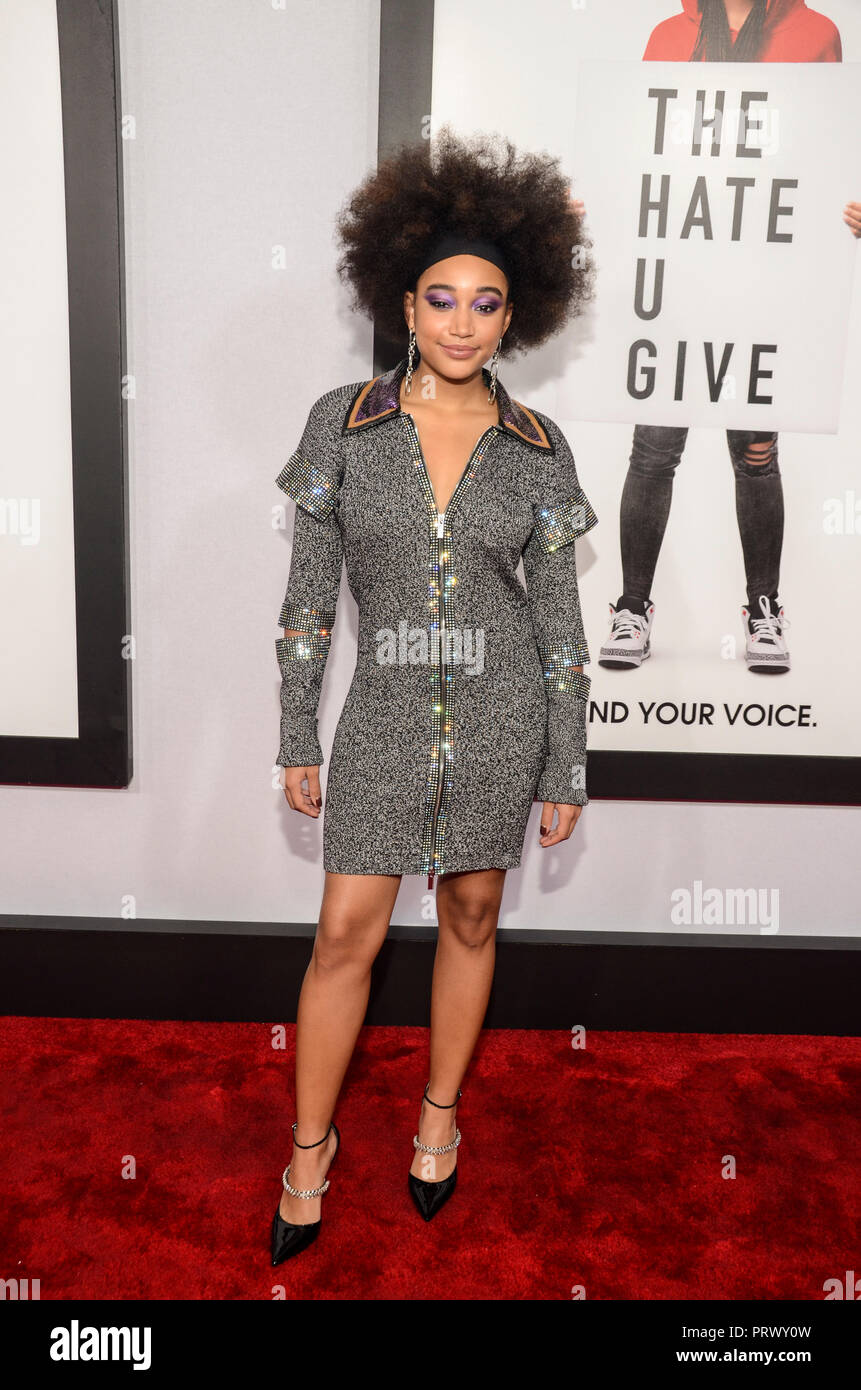 New York, NY, USA. 04th Oct, 2018. Actress ctress Amandla Stenberg ...