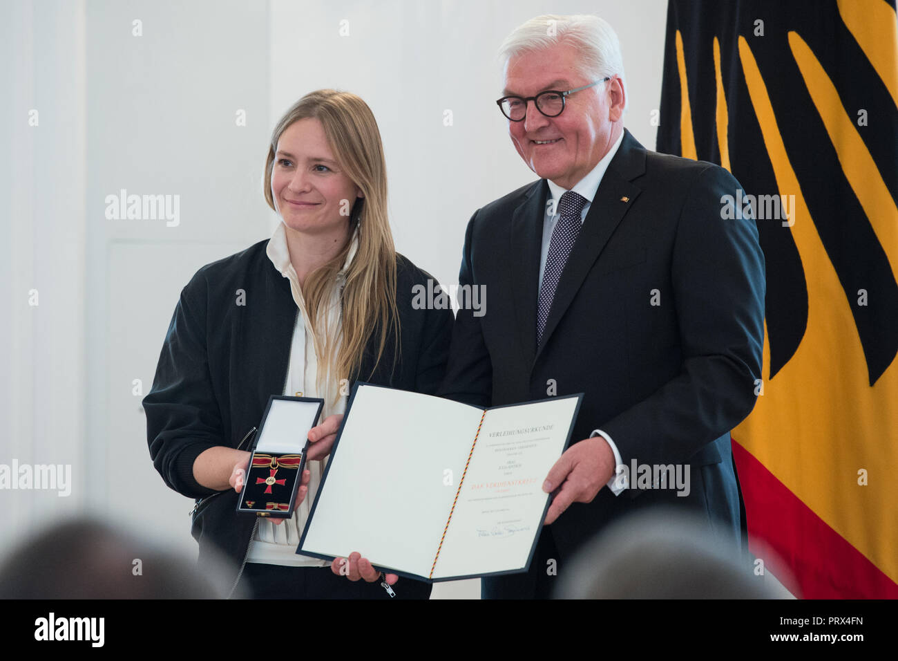 Federal President Frank-Walter STEINMEIER hands over the Order of Merit ...