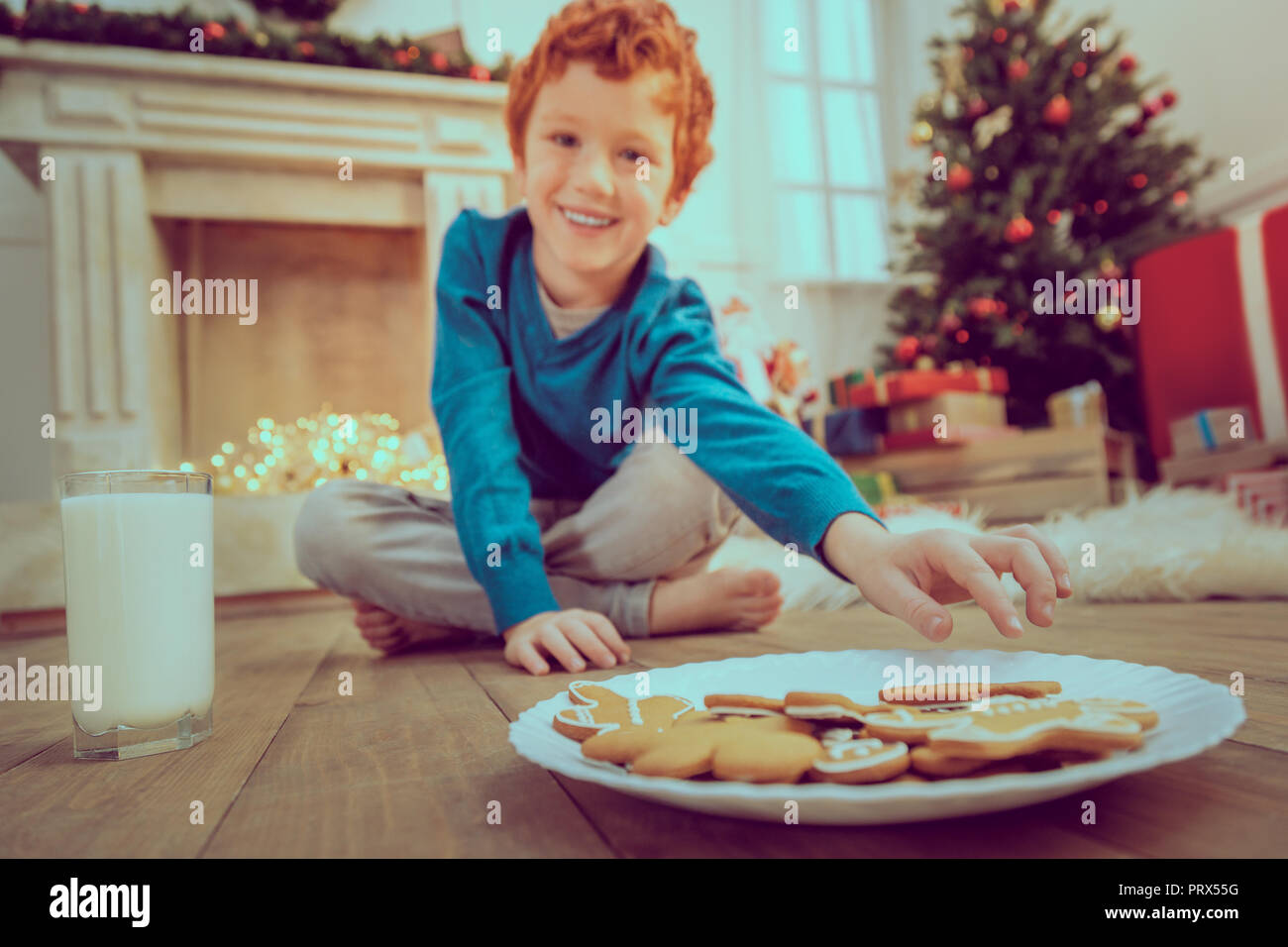 Boy eating biscuits hi-res stock photography and images - Alamy