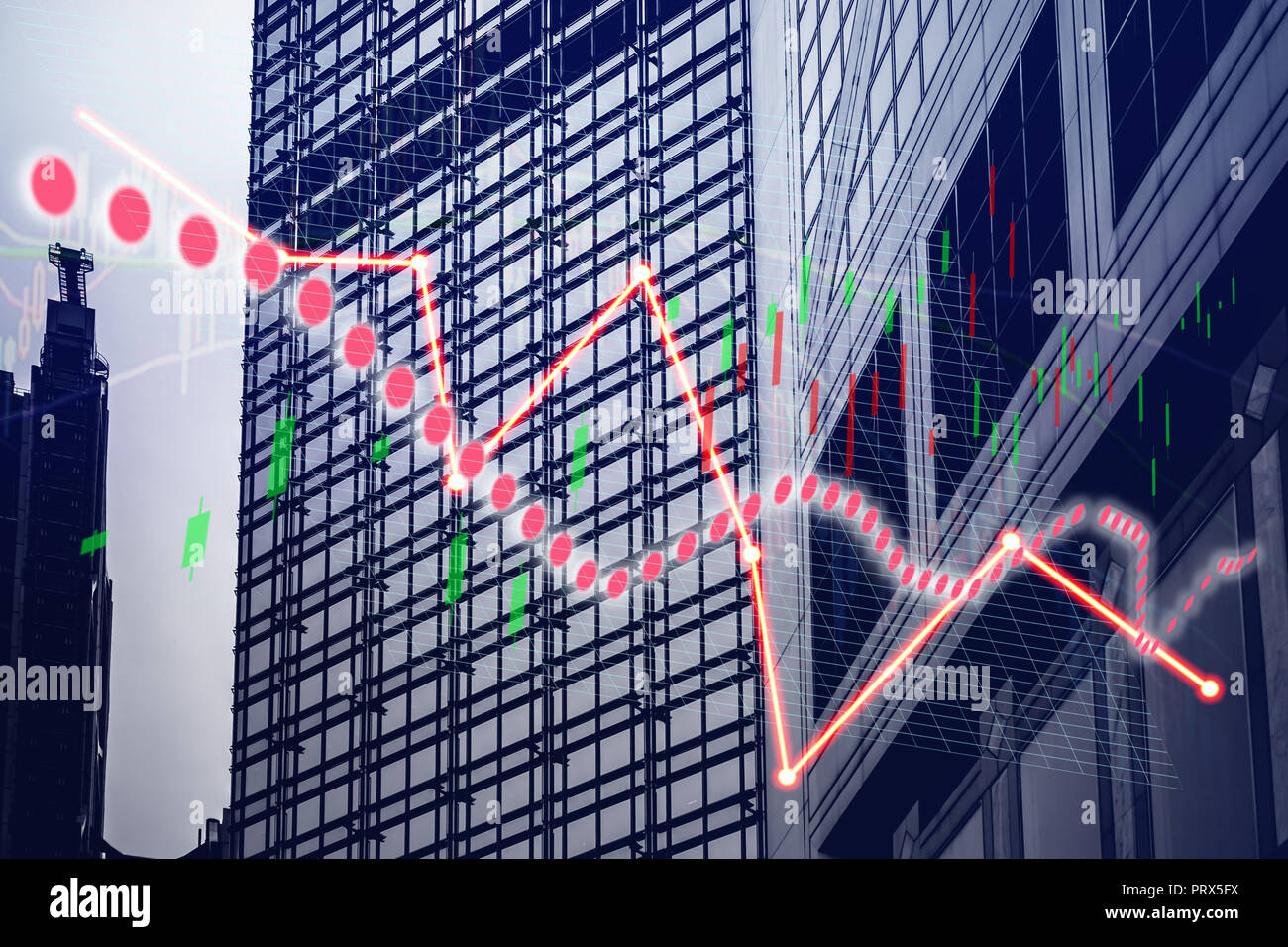 Stock index growth shown the graph and chart in Commercial buildings ...