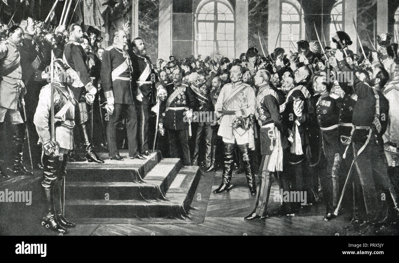 Proclamation of the German empire, Versailles, France, 18 January 1871 ...