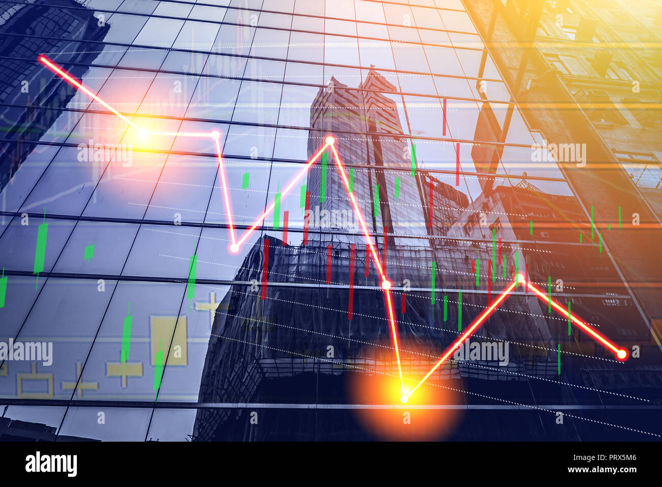 Stock index growth shown the graph and chart in Commercial buildings ...