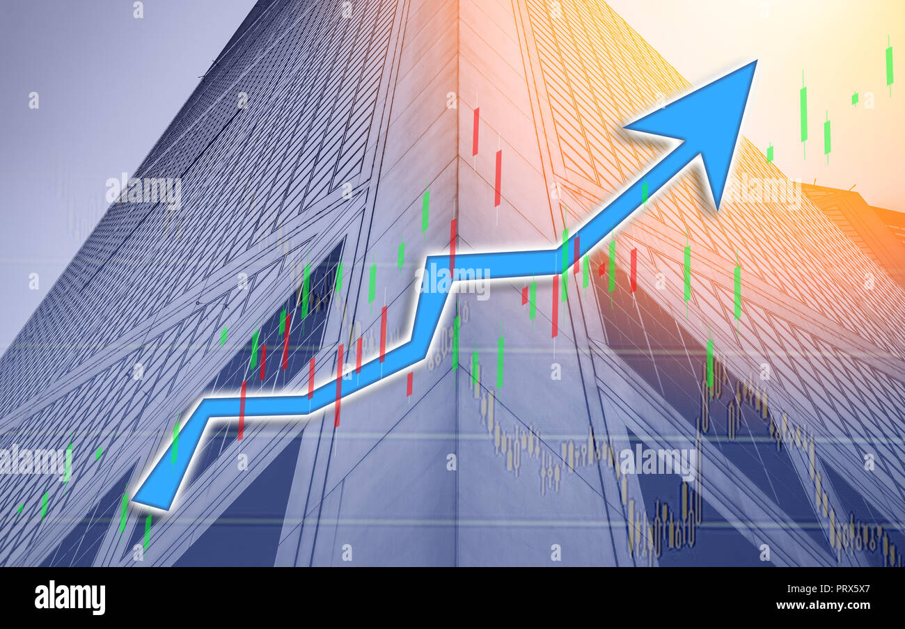 Stock index growth shown the graph and chart in Commercial buildings ...