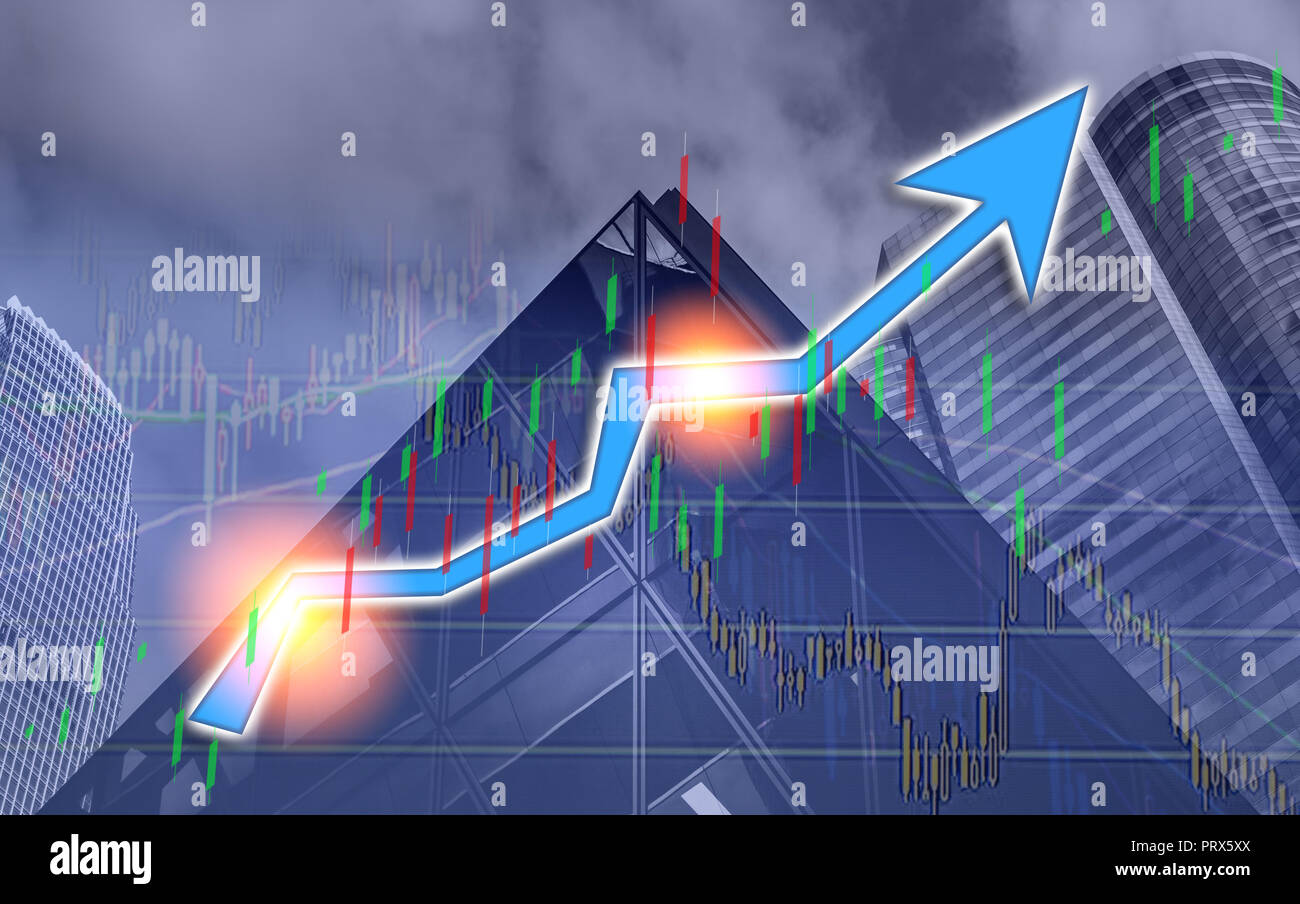 Stock index growth shown the graph and chart in Commercial buildings ...