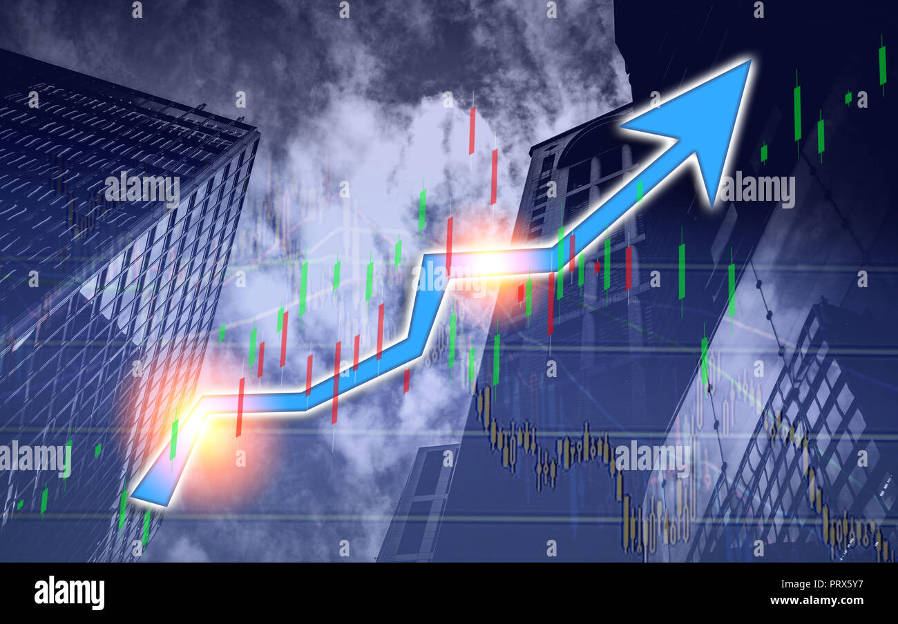 Stock index growth shown the graph and chart in Commercial buildings ...