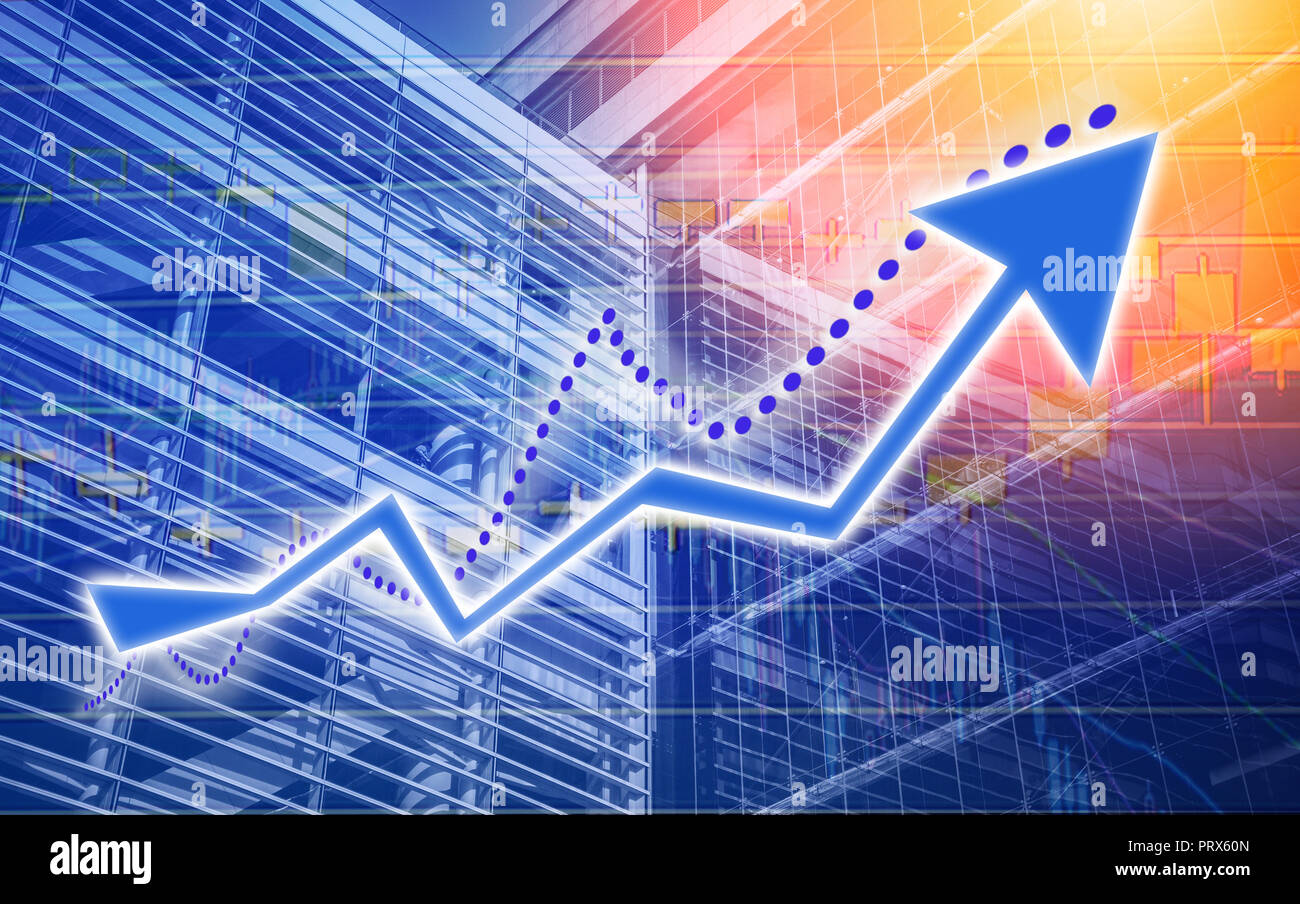 Stock index growth shown the graph and chart in Commercial buildings ...