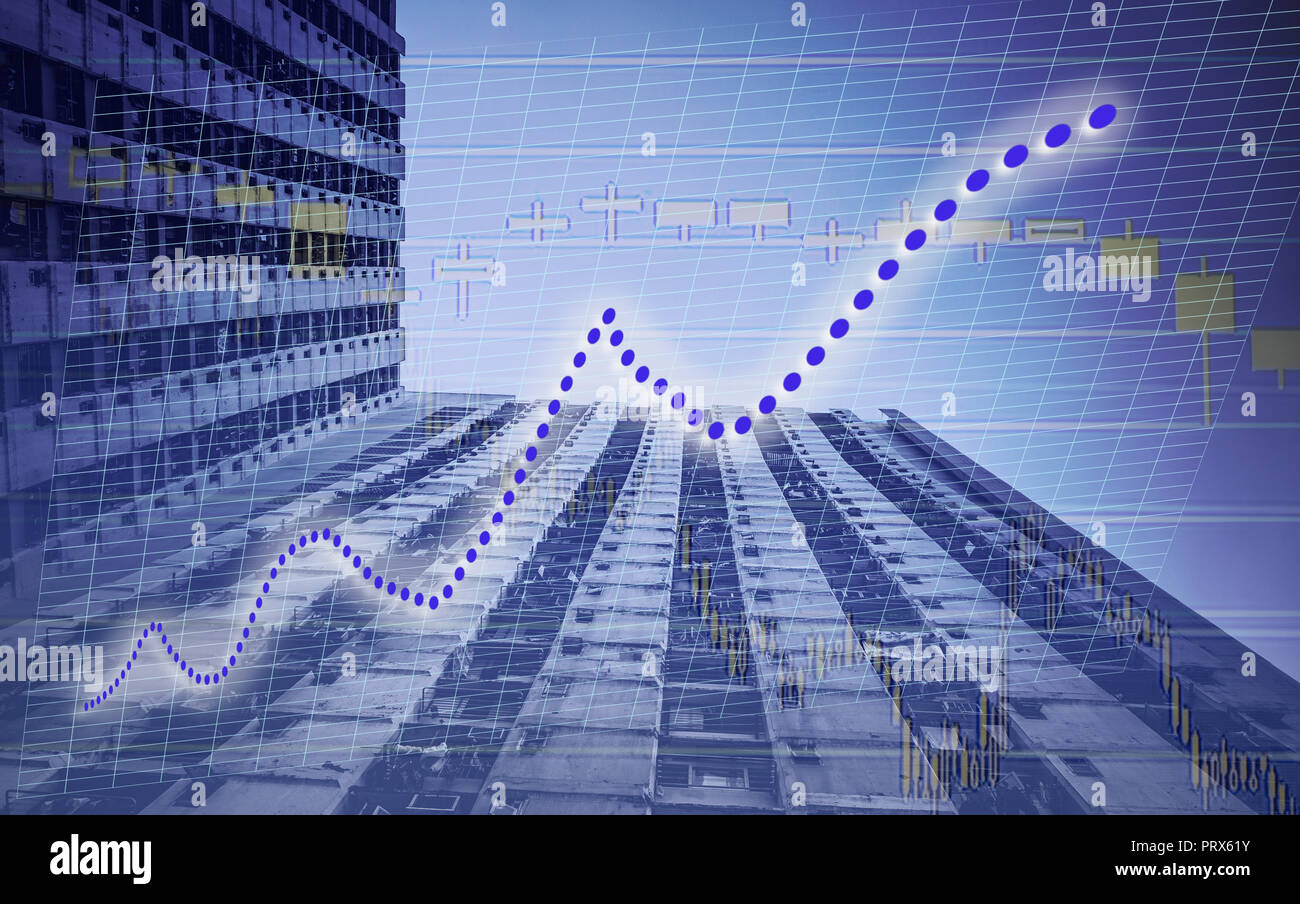 Stock index growth shown the graph and chart in Commercial buildings ...