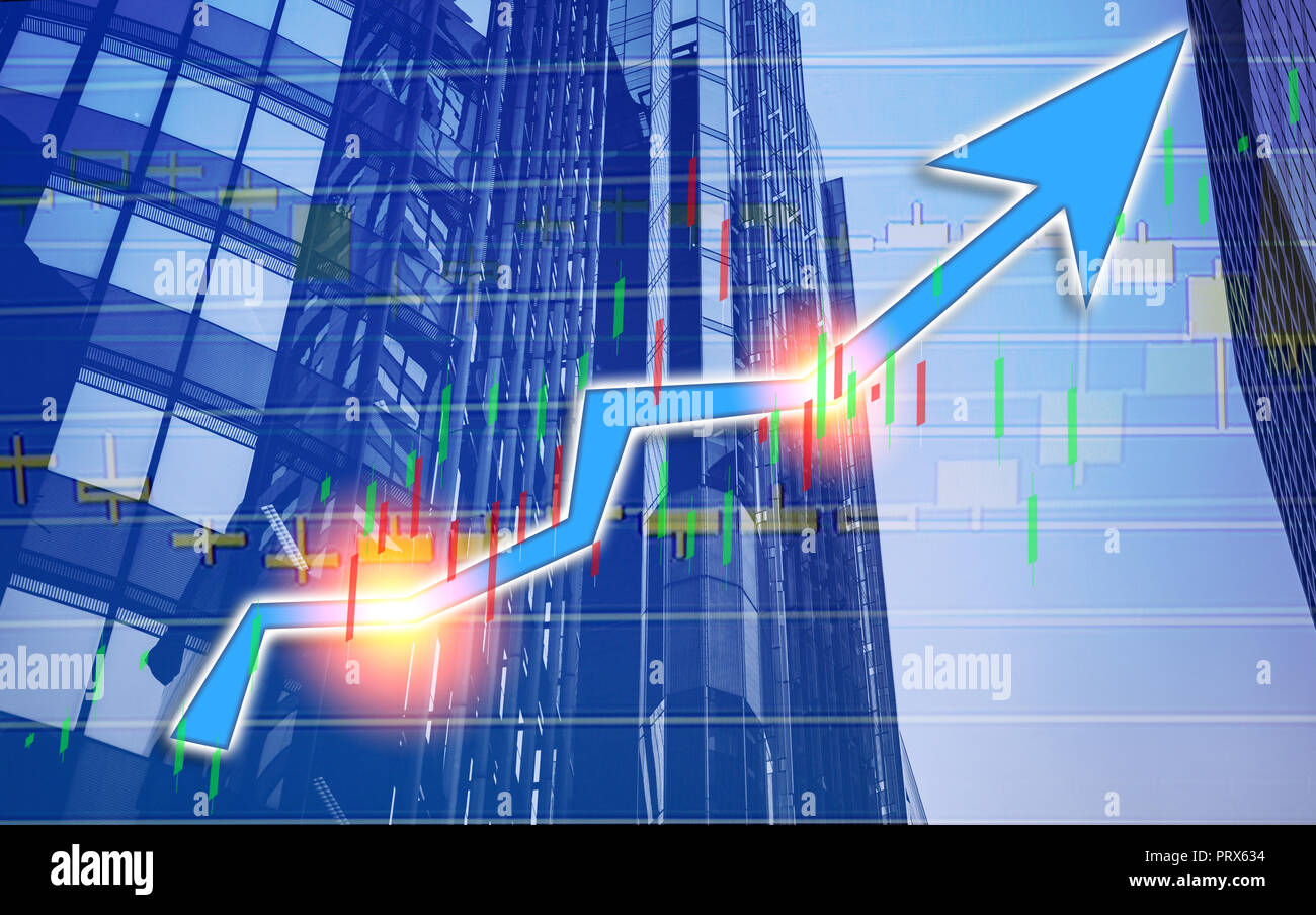 Stock index growth shown the graph and chart in Commercial buildings ...