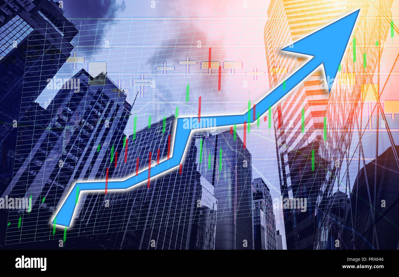 Stock index growth shown the graph and chart in Commercial buildings ...