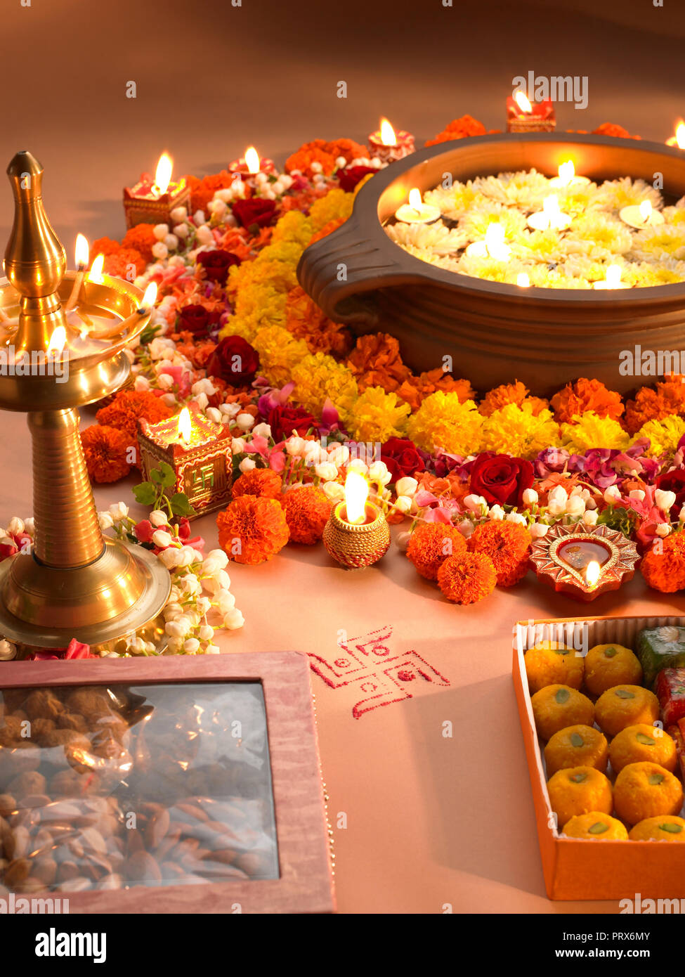 A STILL LIFE OF DIWALI FESTIVAL DECORATION IN MUMBAI INDIA SHOWING ...