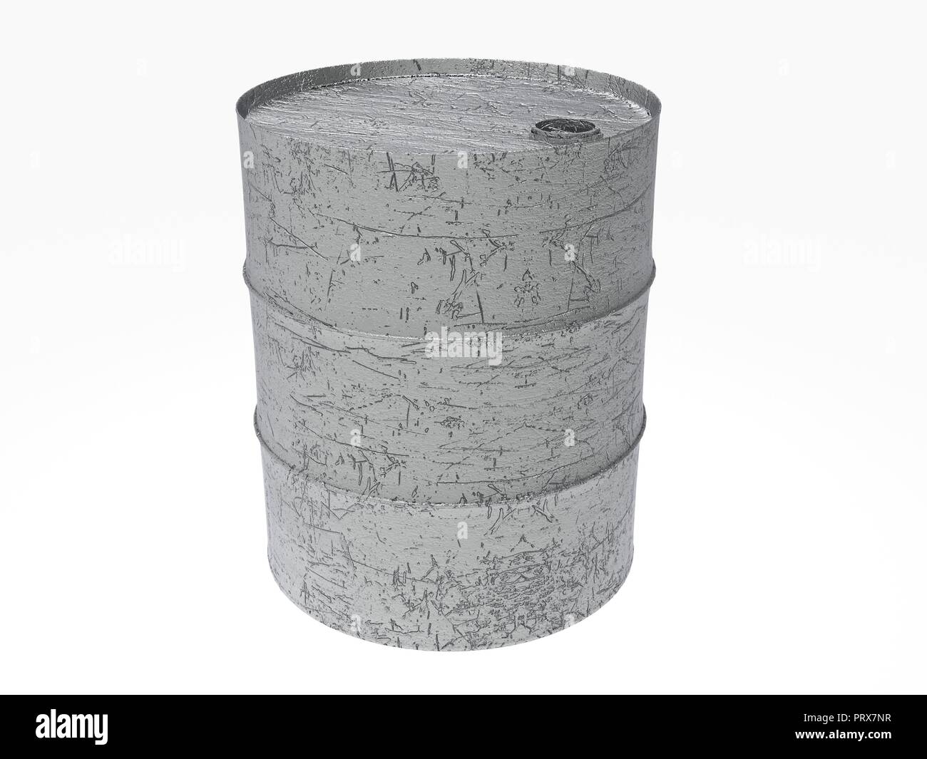 Metal Industrial Oil Barrel 3D rendering Isolated on white Stock Photo ...