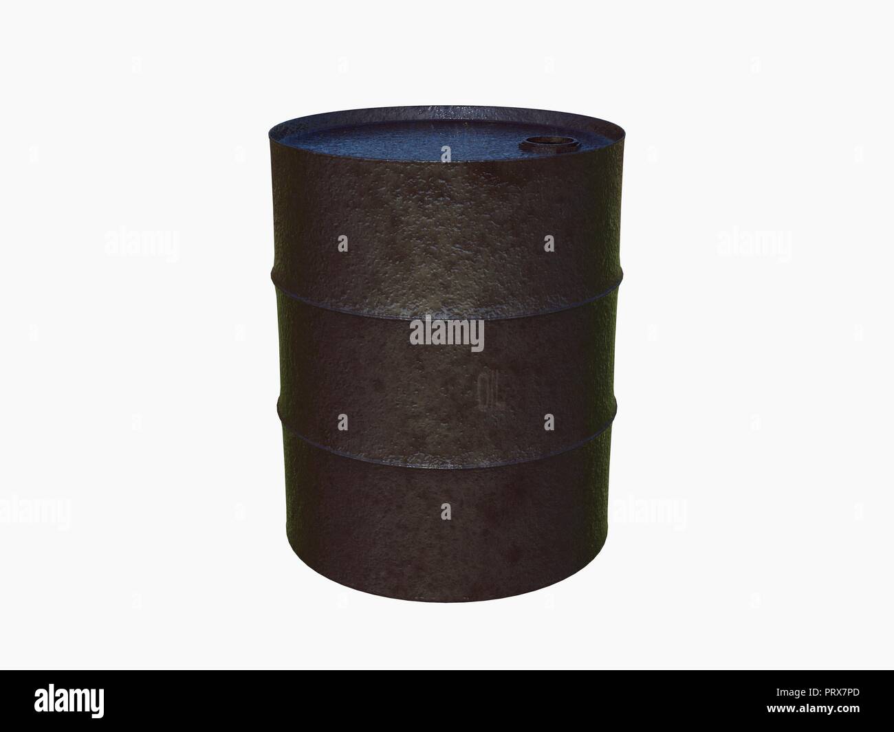 Metal Industrial Oil Barrel 3D rendering Isolated on white Stock Photo ...
