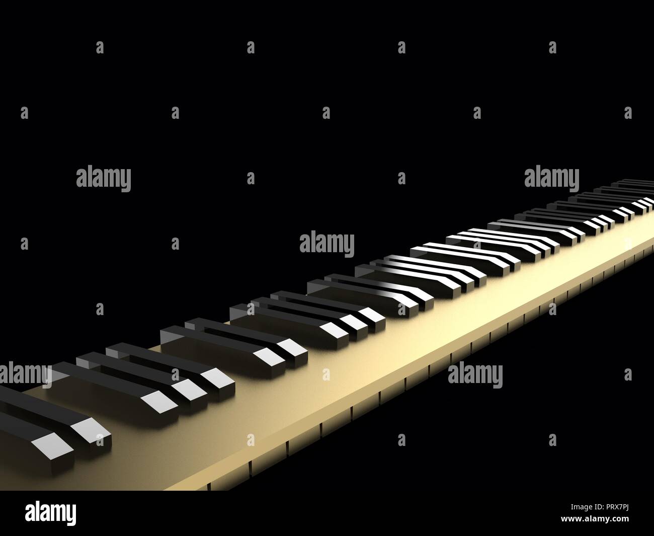Piano keyboard 3D rendering isolated on black background Stock Photo ...