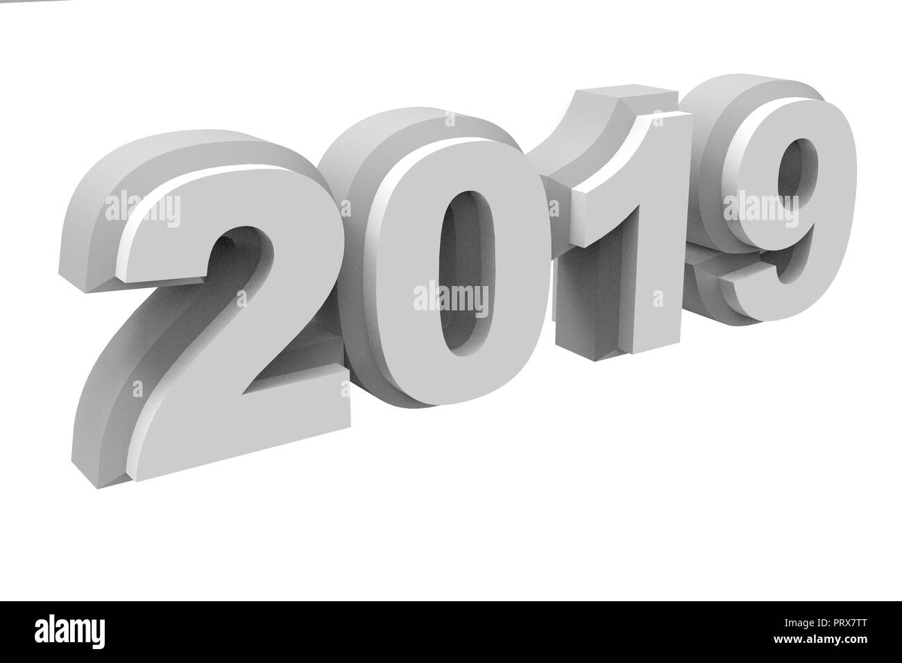 New year text 2019 3d rendering isolated on the white background Stock ...