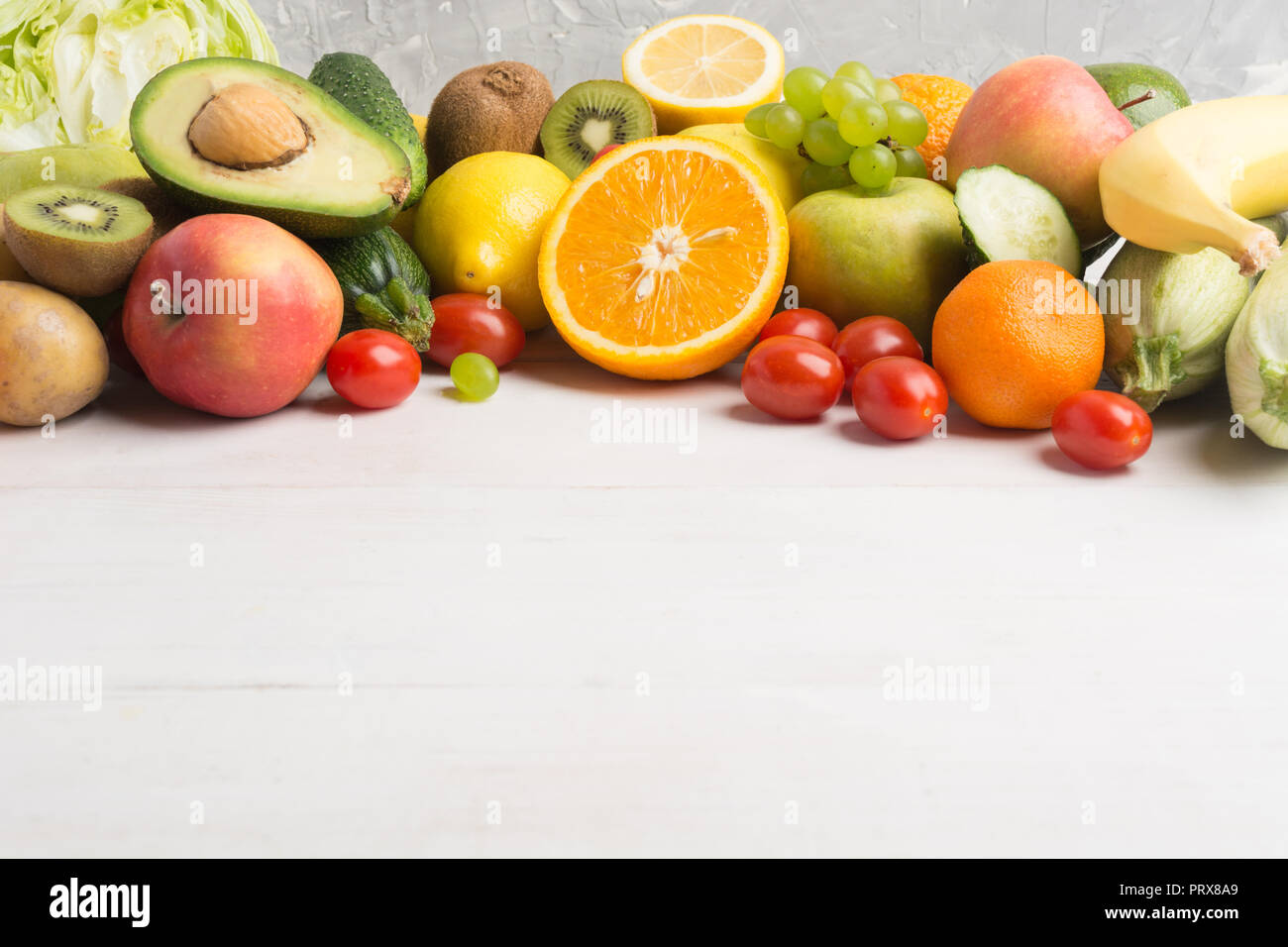 Fruits over white copy hi-res stock photography and images - Alamy