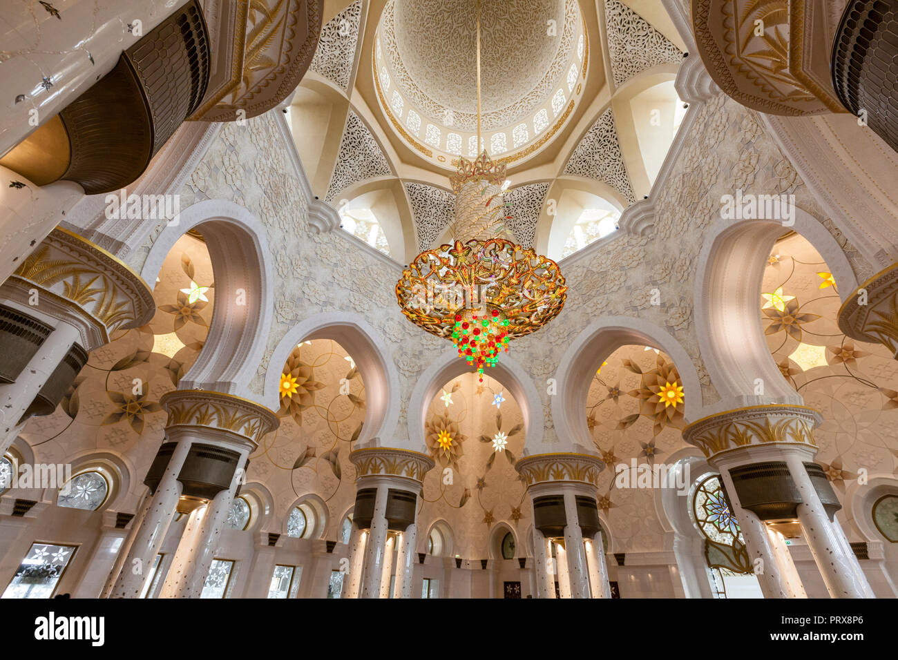 A Swarovski chandelier in the Sheikh Zayed Grand Mosque in Abu Dhabi ...