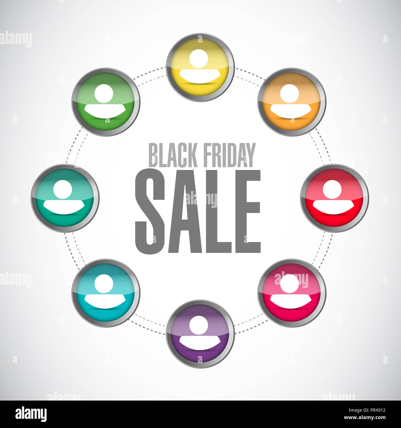 Black Friday sale teamwork communication concept illustration isolated ...