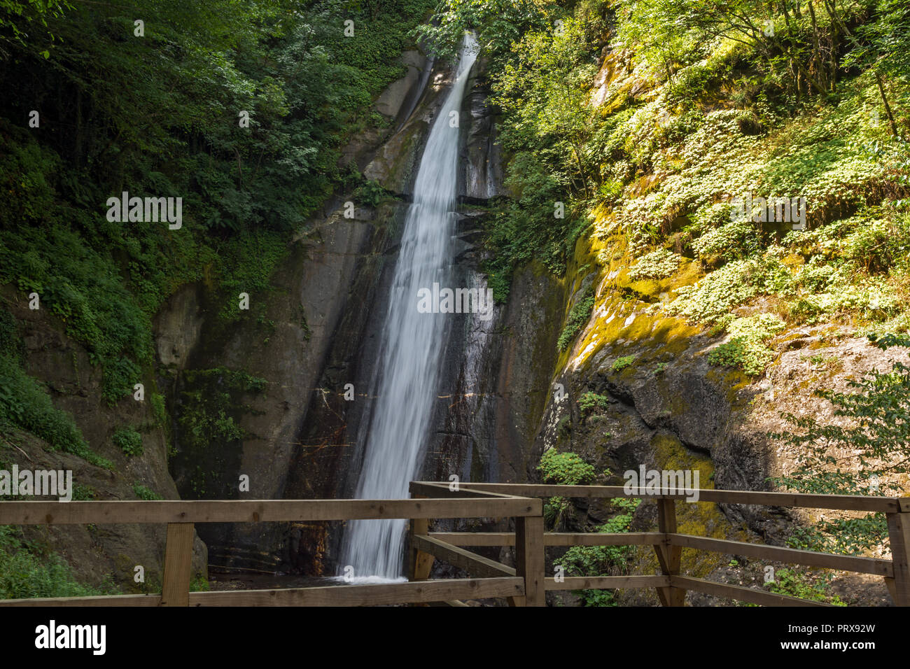 Landscape of Smolare waterfall cascade in Belasica Mountain, Novo Selo ...