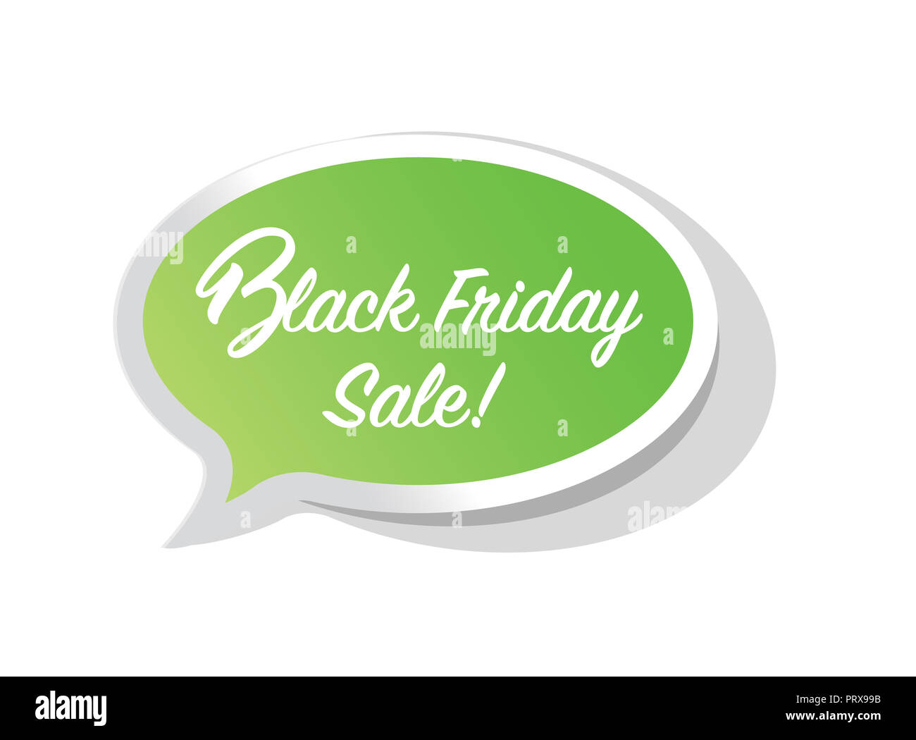 Black Friday sale bright message bubble isolated over a white ...