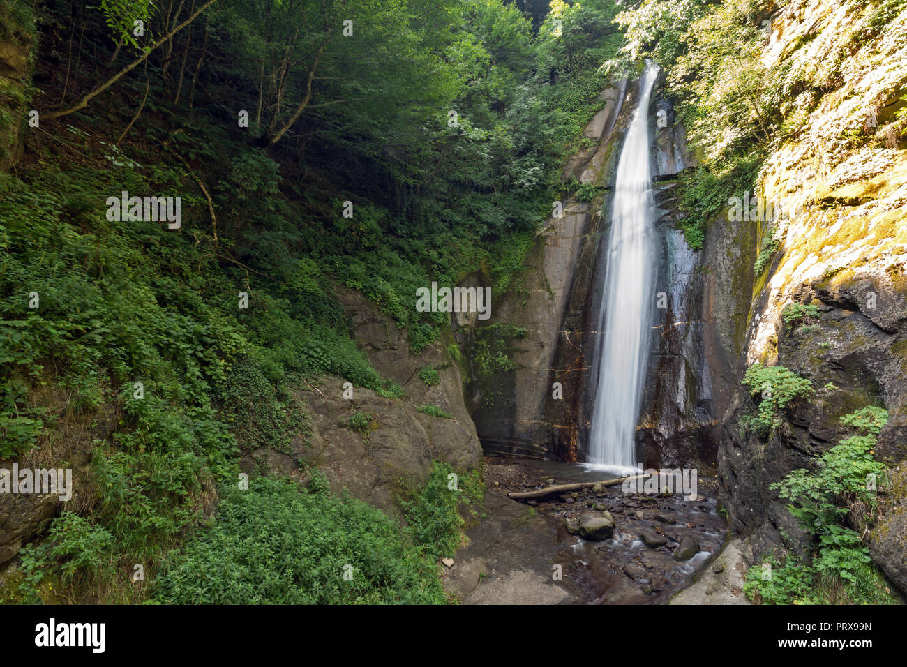 Landscape of Smolare waterfall cascade in Belasica Mountain, Novo Selo ...