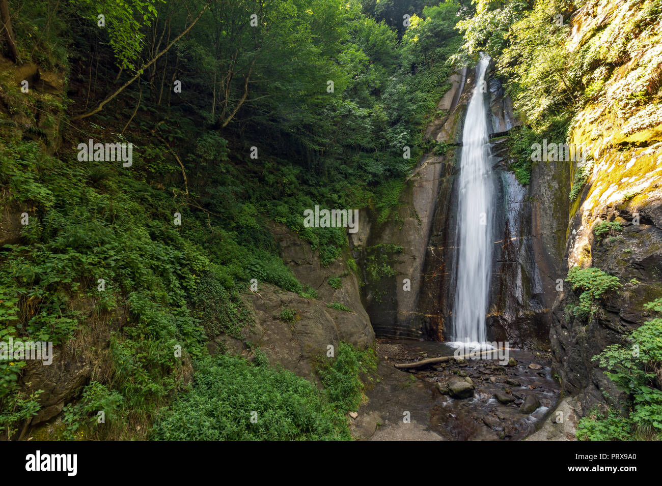 Landscape of Smolare waterfall cascade in Belasica Mountain, Novo Selo ...