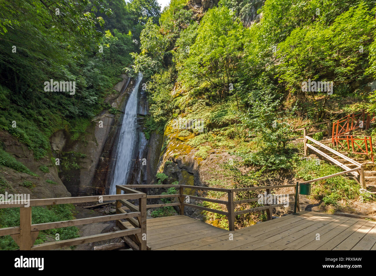 Landscape of Smolare waterfall cascade in Belasica Mountain, Novo Selo ...