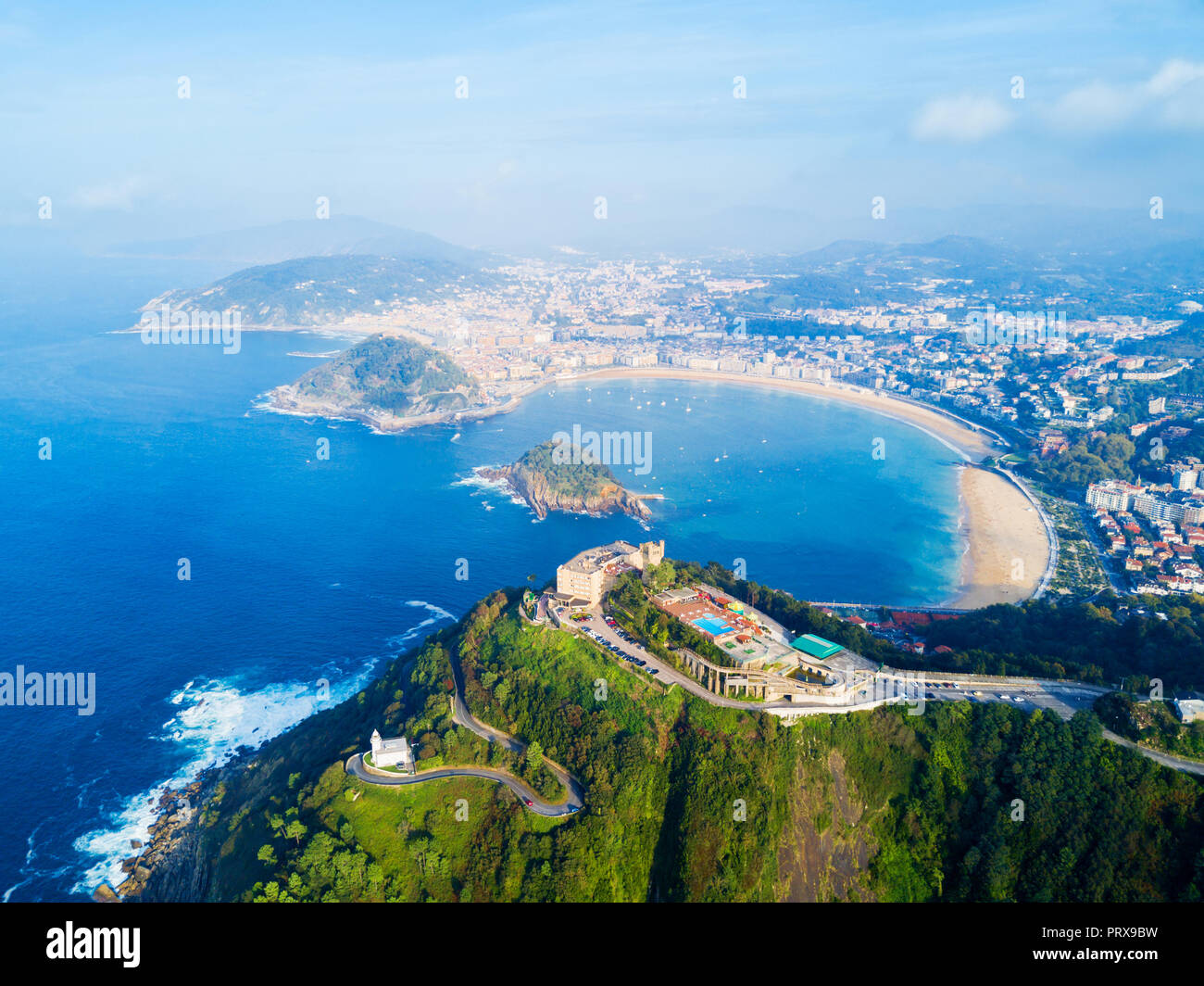 Monte Igueldo Tower, viewpoint and Amusement Park on the Monte Igueldo ...