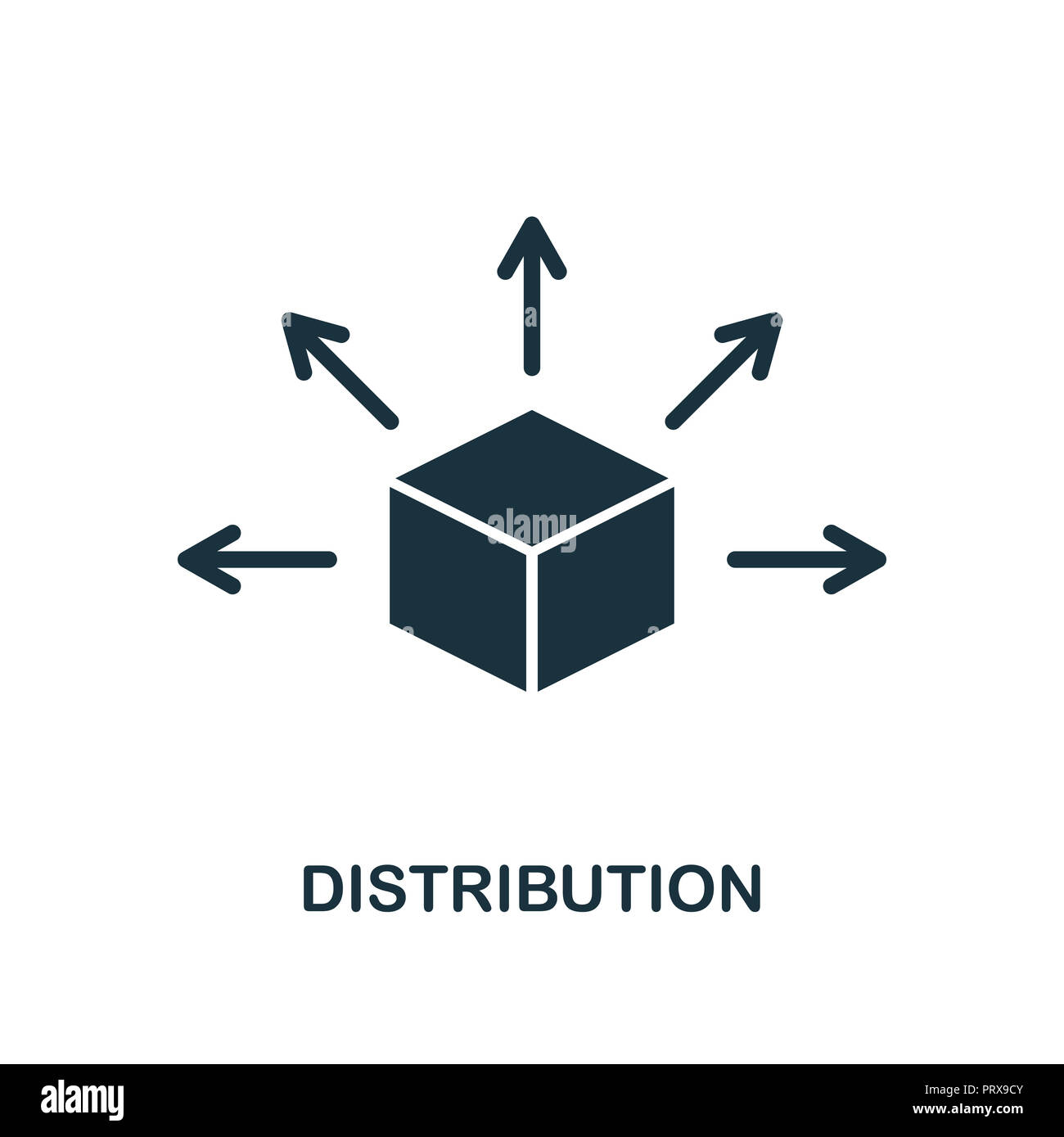 Distribution icon. Monochrome style design from blockchain collection ...
