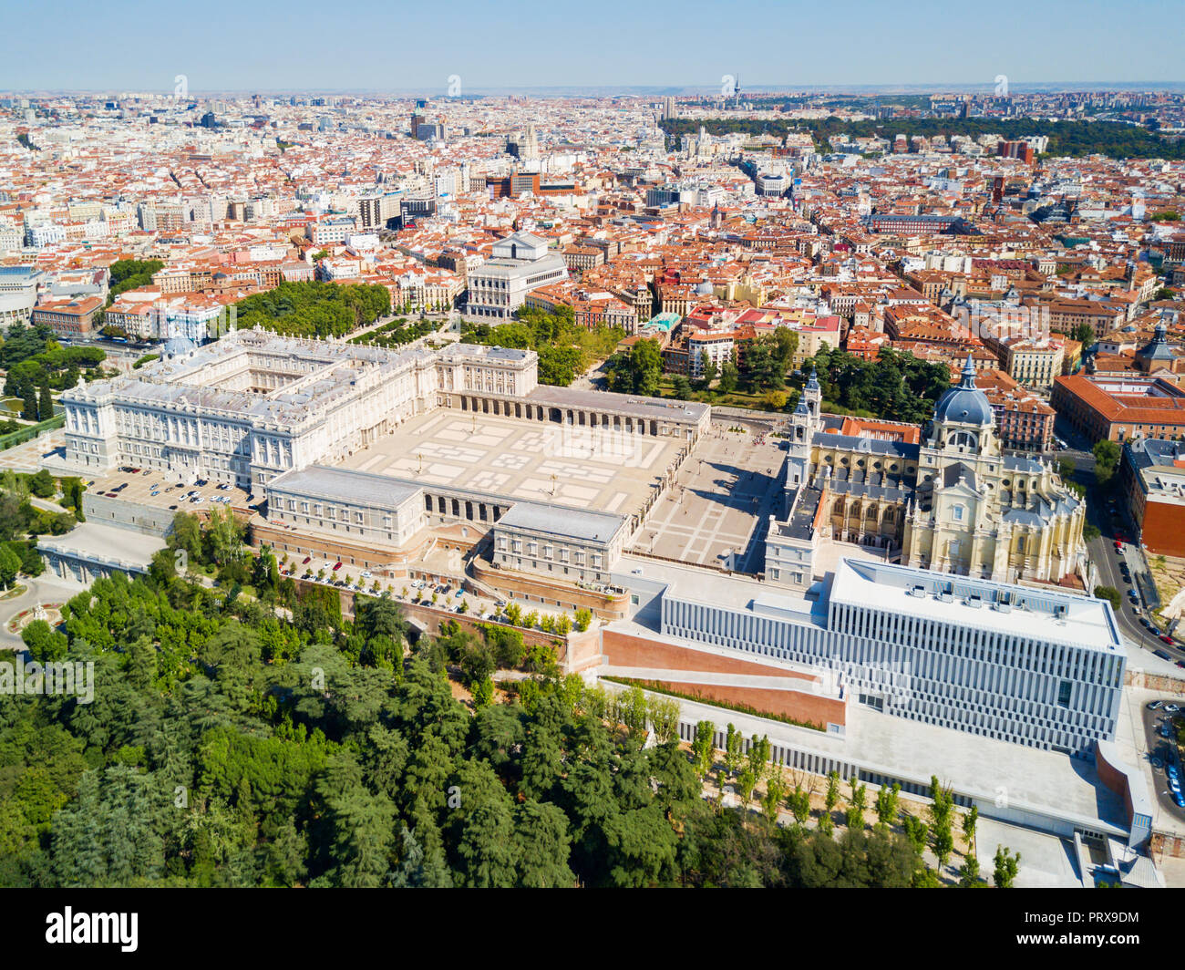Madrid royal palace aerial hi-res stock photography and images - Alamy