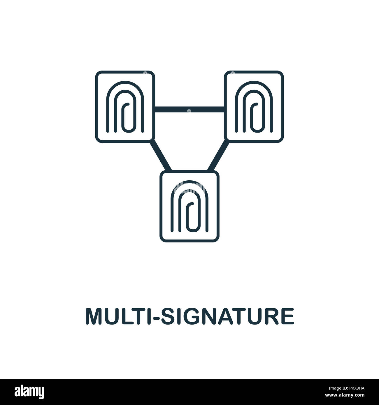 Multi-Signature icon. Monochrome style design from blockchain ...