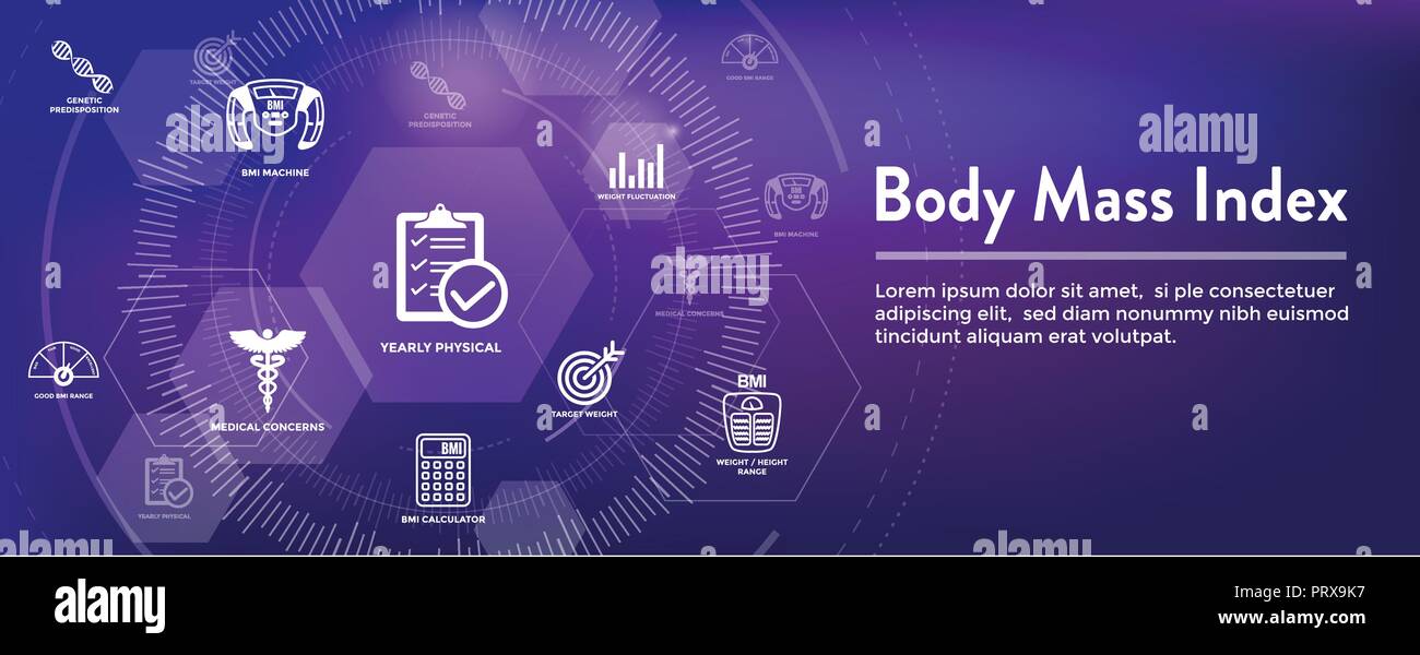 BMI or Body Mass Index Icons w scale, indicator, and calculator Stock ...