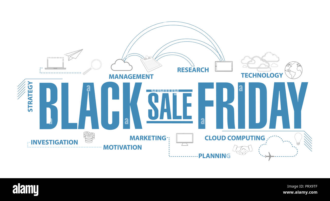 Black Friday sale diagram plan concept isolated over a white background ...