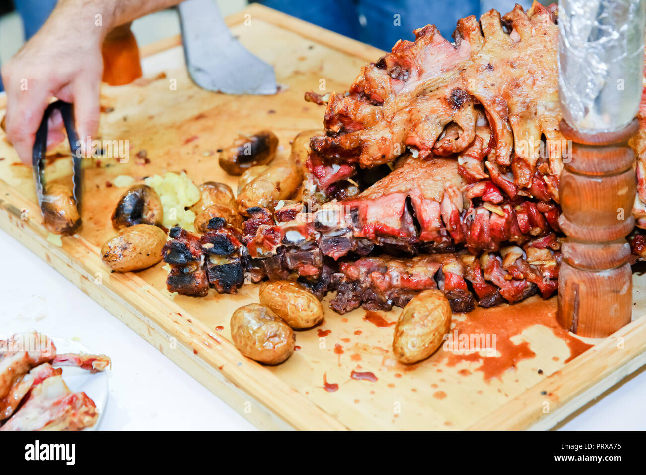 Barbecue is prepared of lamb hi-res stock photography and images - Alamy