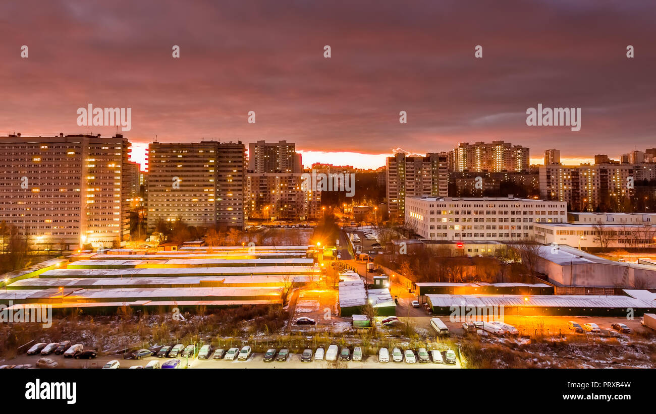 Moscow apartment block night hi-res stock photography and images - Alamy