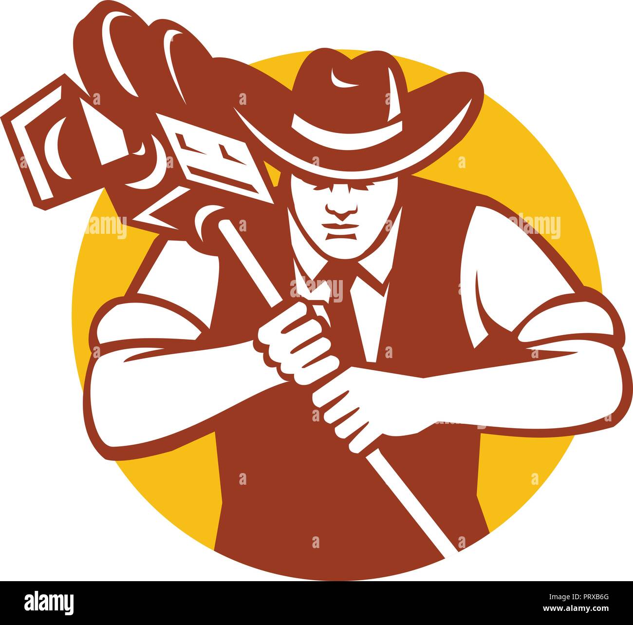 Vintage camera operator Stock Vector Images - Alamy