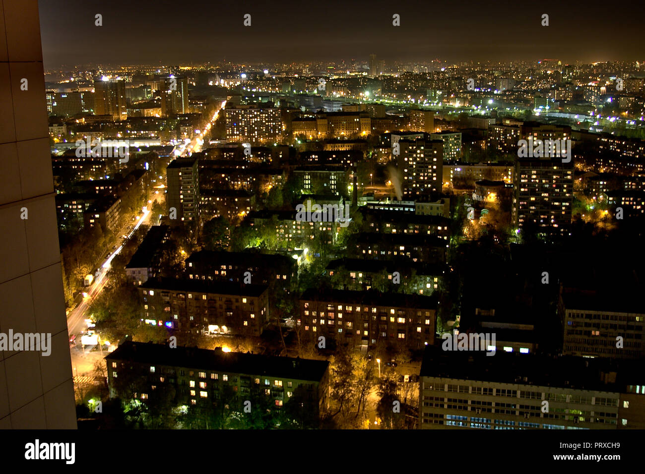 Aerial view of Moscow at night Stock Photo - Alamy