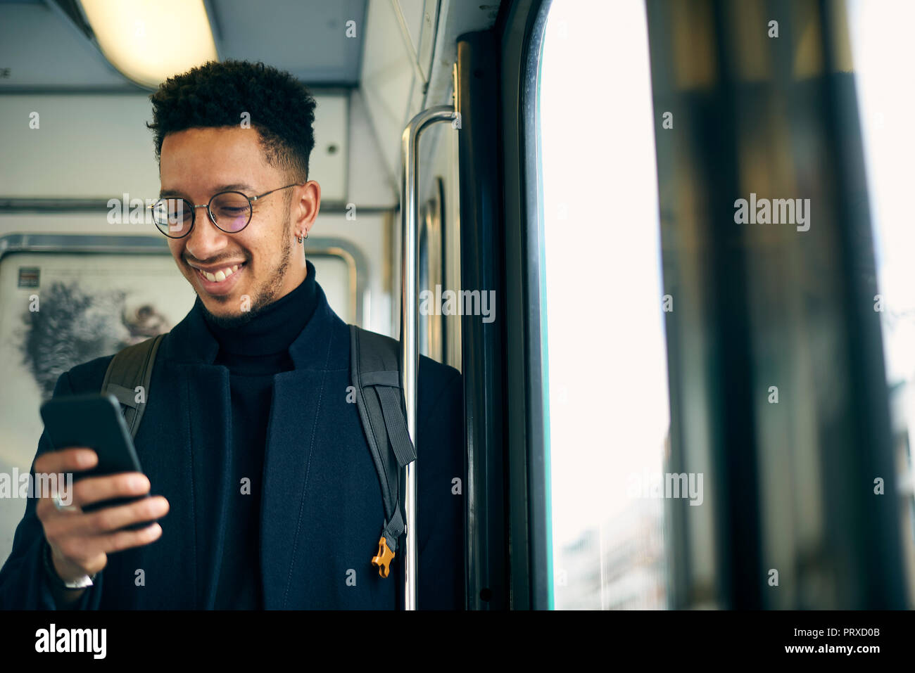 Communication smiling standing spectacles hi-res stock photography and ...