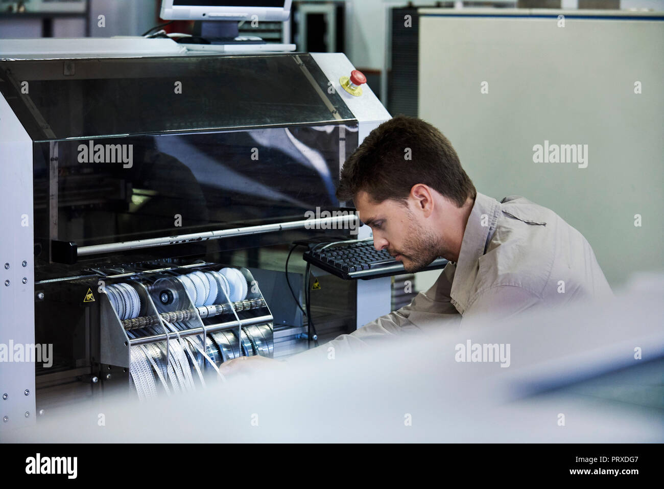 Engineer working with LED stripes Stock Photo - Alamy