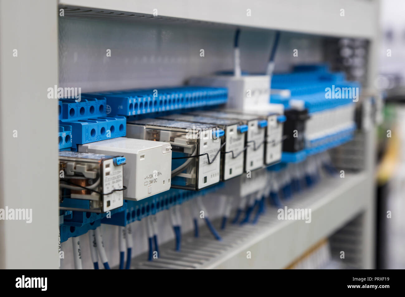 wired electrical board with terminals for industrial machine Stock ...