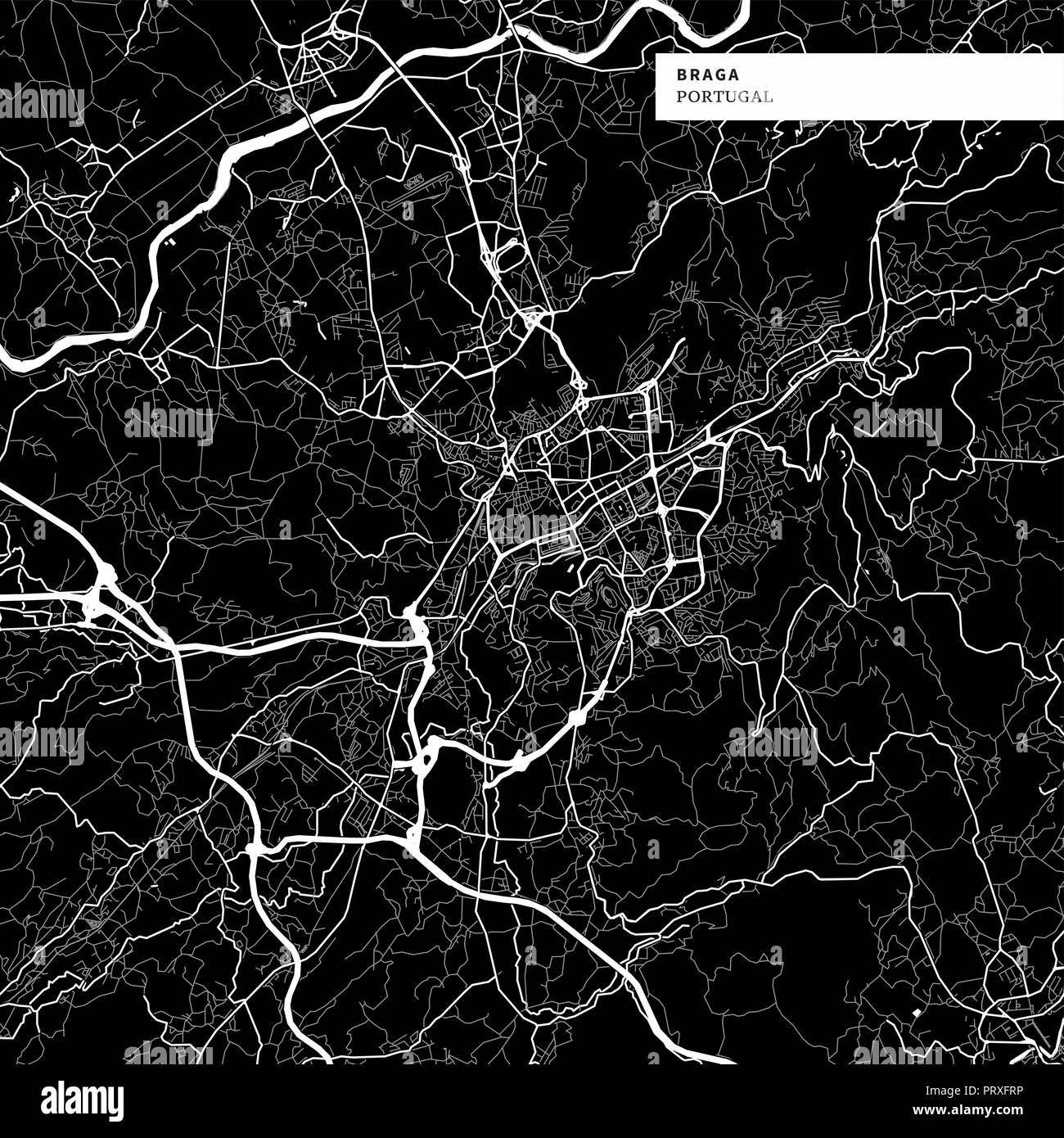 Braga area map hi-res stock photography and images - Alamy