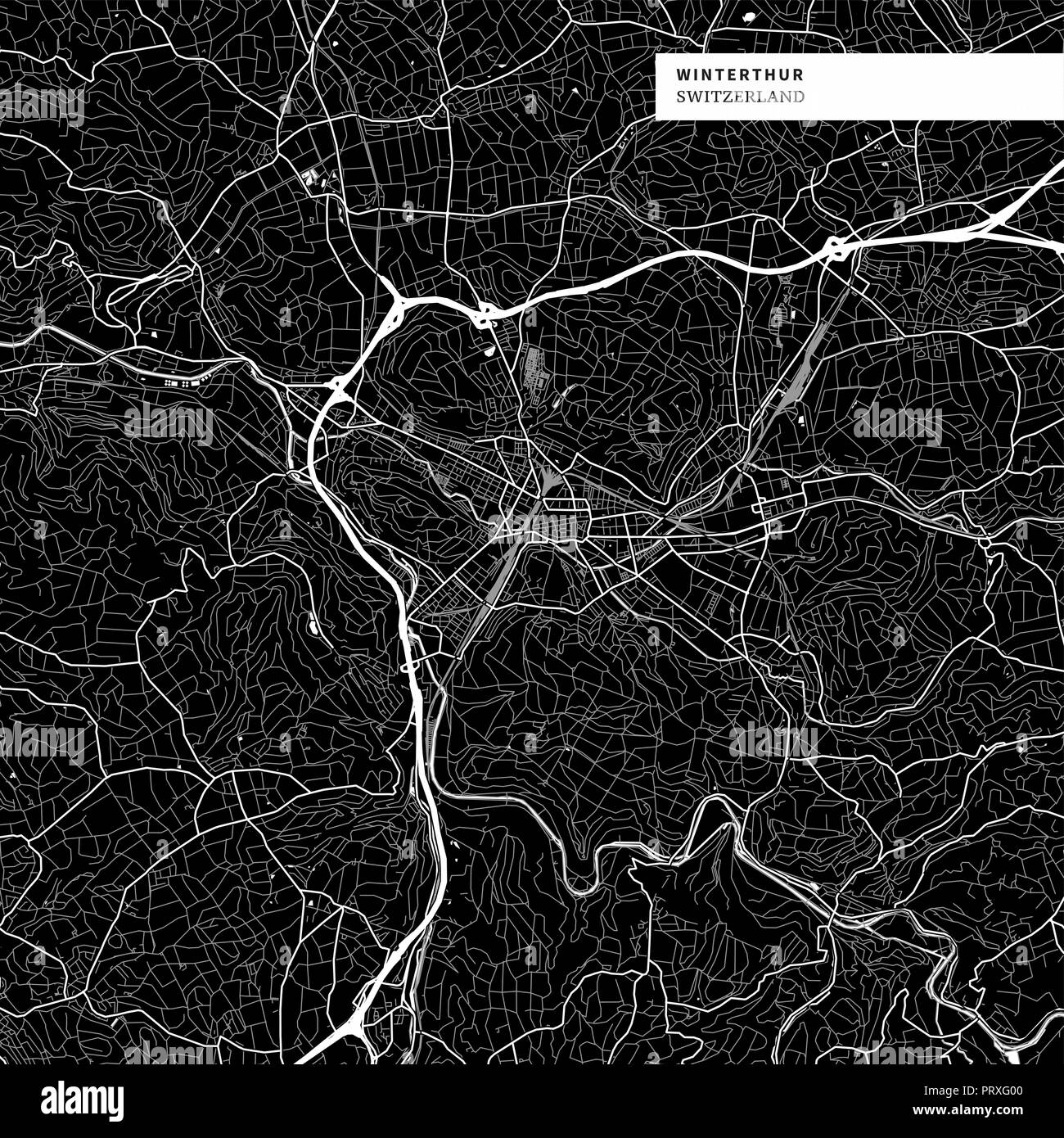 Winterthur vector map hi-res stock photography and images - Alamy