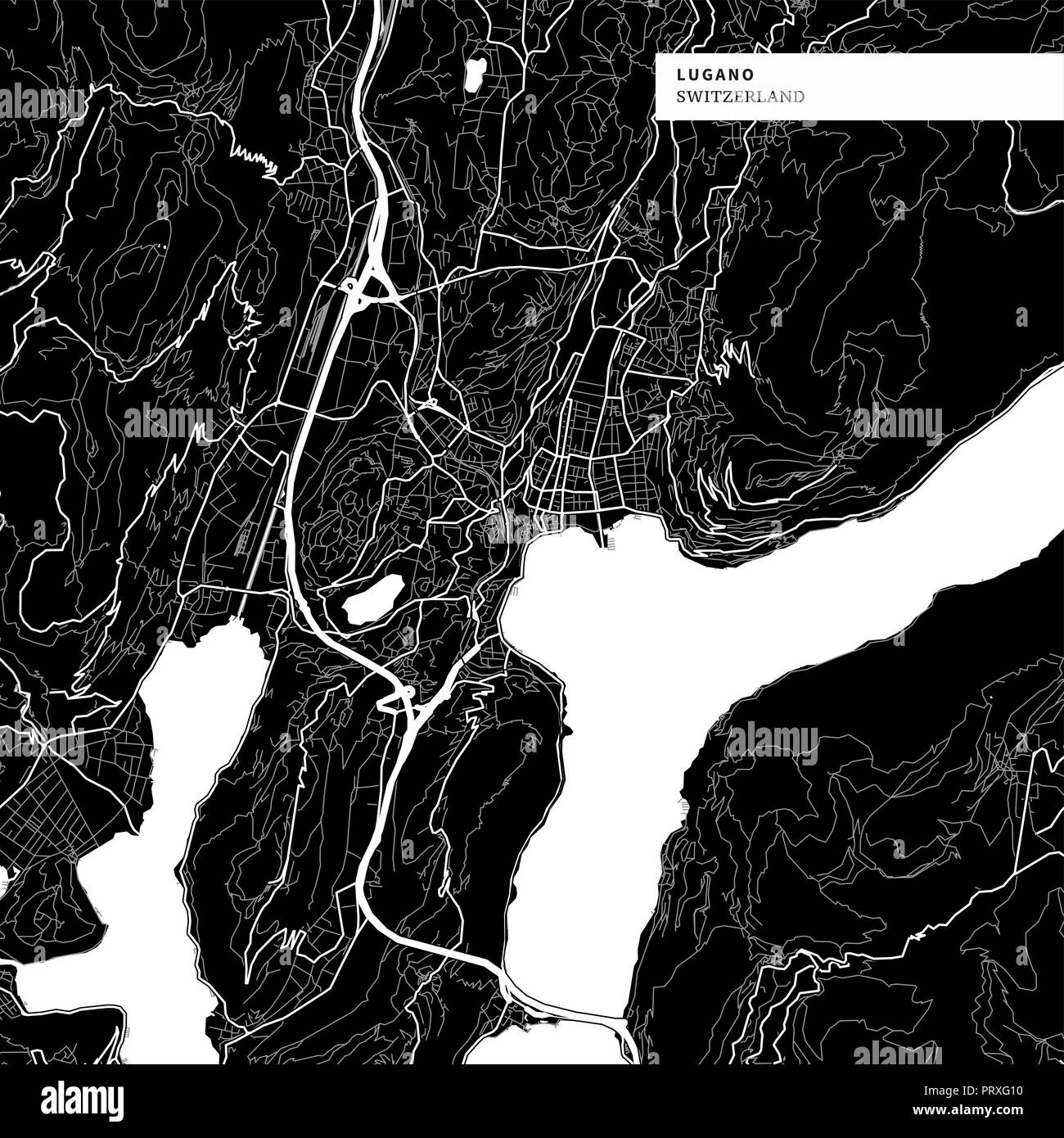 Lugano area map hi-res stock photography and images - Alamy