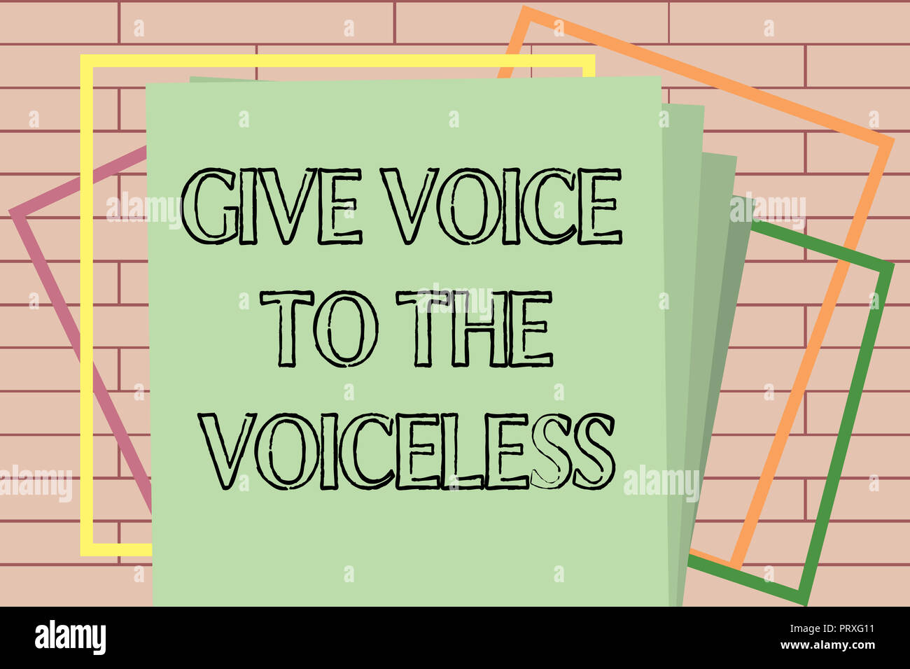 Handwriting text writing Give Voice To The Voiceless. Concept meaning ...