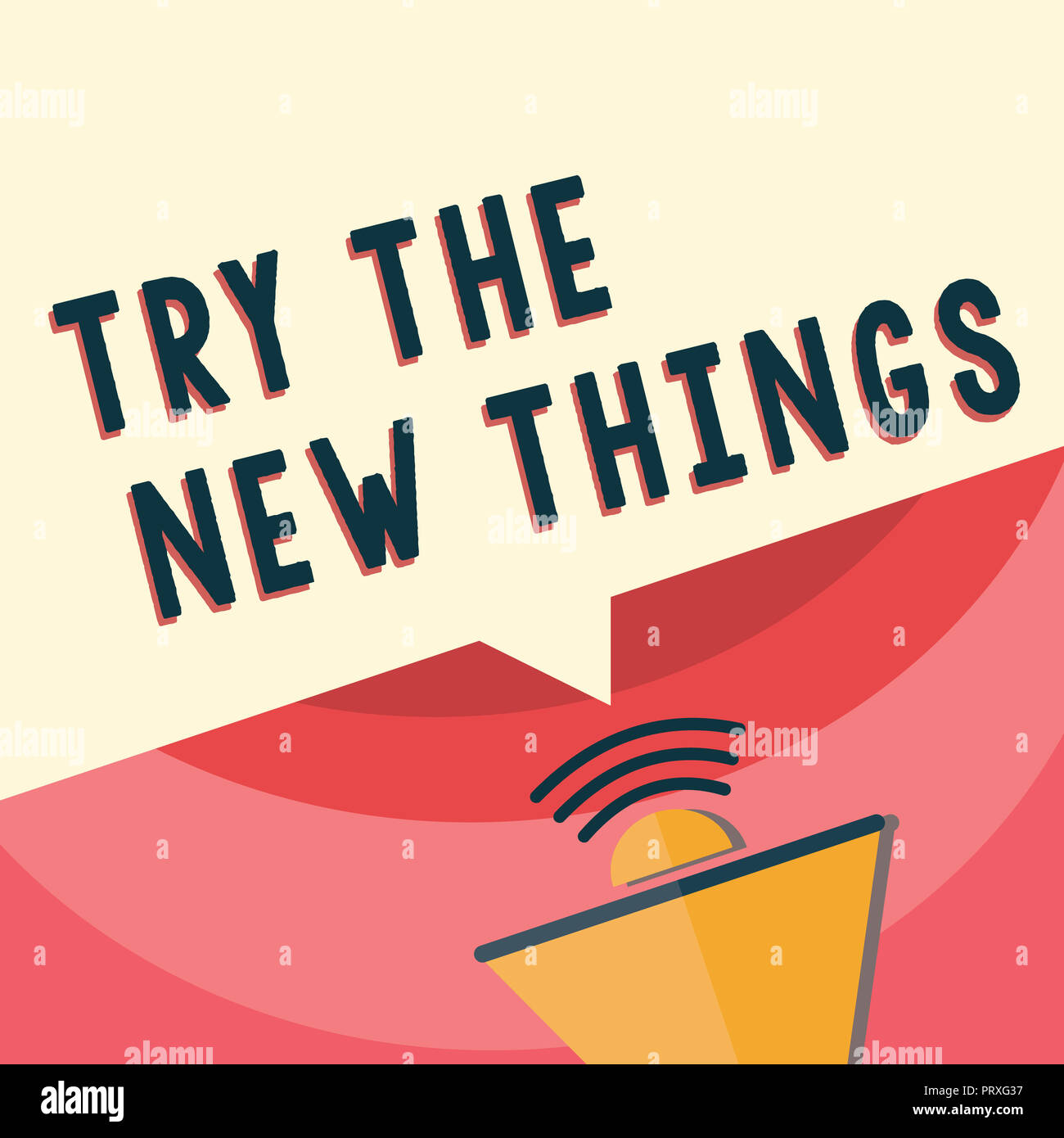 Handwriting text writing Try The New Things. Concept meaning Breaks up ...