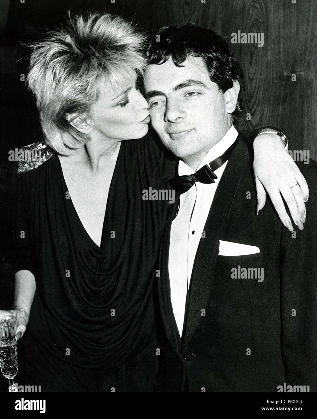 Rowan Atkinson and Leslie Ash who starred together in the film "Dead on ...